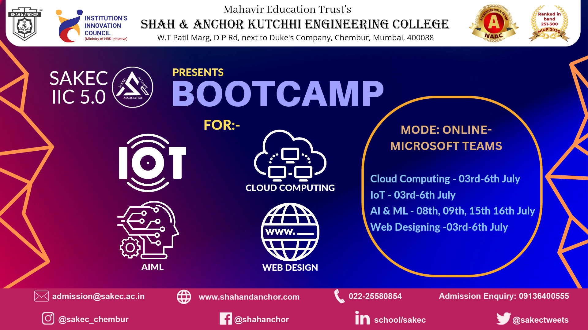 Announcements Shah & Anchor Kutchhi Engineering College